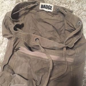 badge | Bags | Badge Army Green Vintage Drawstring Backpack | Poshmark